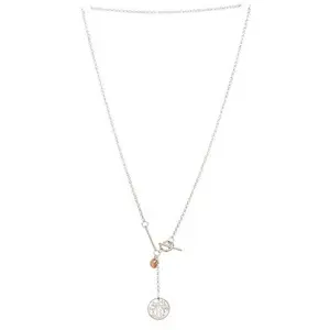 Hermès Ex-libris Long Necklace Sterling With 18k Rose Gold Small - Metallic Silver