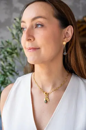LONI PAUL JEWELRY Labradorite Talisman Drop Necklace