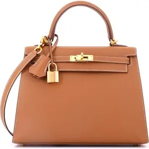 Hermès Kelly Handbag Brown Epsom With Hardware 25 - Gold