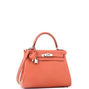 Hermès Kelly Handbag Verso Evercolor With Palladium Hardware 28 - Pink