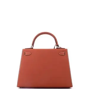 Hermès Kelly Handbag Epsom With Palladium Hardware 28 - Brown