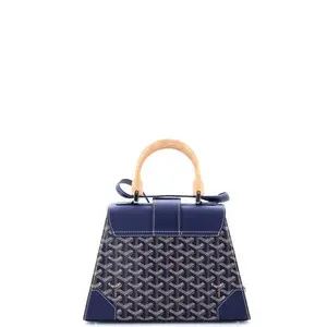 Goyard Saigon Top Handle Bag Coated Canvas With Leather Pm