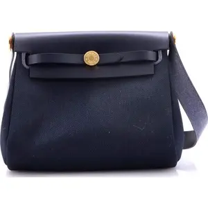 Hermès Herbag Zip Toile And Leather 20 - Blue