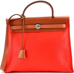 Hermès Herbag Zip Berline Vache Canvas And Leather 31 - Red