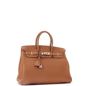 Hermès Birkin Handbag Brown Togo With Palladium Hardware 35