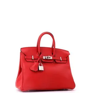 Hermès Birkin Handbag Swift With Palladium Hardware 25 - Red