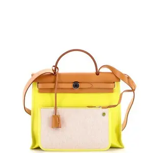 Hermès Herbag Zip Berline Vache Canvas And Leather 31