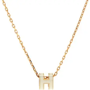 Hermès Pop H Pendant Chain Necklace Metal And Enamel Mini - Neutral