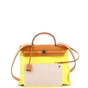 Hermès Herbag Zip Berline Vache Canvas And Leather 31