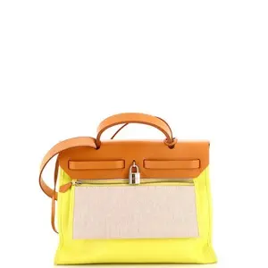 Hermès Herbag Zip Berline Vache Canvas And Leather 31