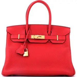 Hermès Birkin Handbag Clemence With Gold Hardware 30
