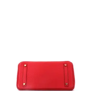 Hermès Birkin Handbag Clemence With Gold Hardware 30