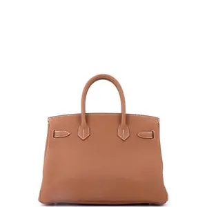 Hermès Birkin Handbag Brown Togo With Palladium Hardware 30