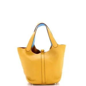 Hermès Eclat Picotin Lock Bag Clemence Mm - Yellow