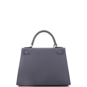 Hermès Kelly Handbag Grey Epsom With Permabrass Hardware 28