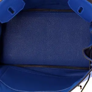 Hermès Birkin Handbag Clemence With Gold Hardware 30 - Blue