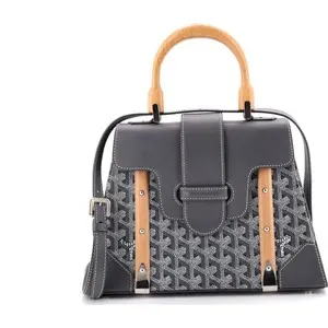 Goyard Saigon Top Handle Bag Coated Canvas With Leather Pm - Gray