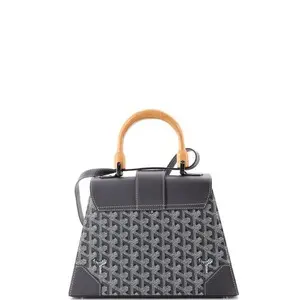 Goyard Saigon Top Handle Bag Coated Canvas With Leather Pm