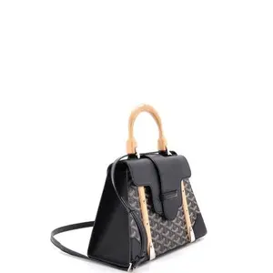 Goyard Saigon Top Handle Bag Coated Canvas With Leather Pm