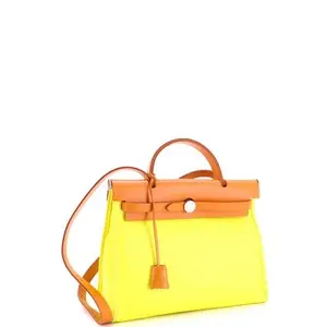 Hermès Herbag Zip Berline Vache Canvas And Leather 31