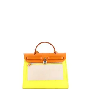 Hermès Herbag Zip Berline Vache Canvas And Leather 31