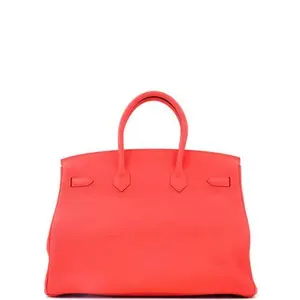 Hermès Birkin Handbag Orange Togo With Palladium Hardware 35 - Red