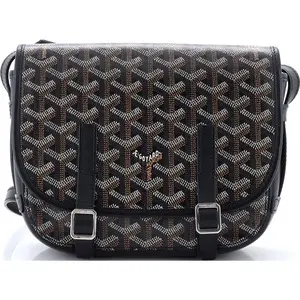 Goyard Belvedere Messenger Bag Coated Canvas With Leather Pm - Black
