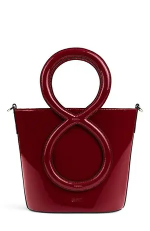 FINI Patent Leather Novelty Handbag With Adjustable Strap - Red
