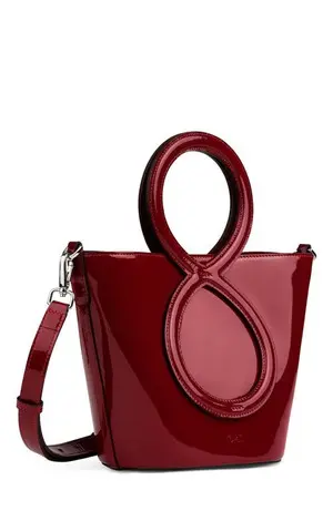 FINI Patent Leather Novelty Handbag With Adjustable Strap - Red