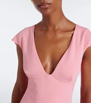 Stella McCartney Frill Trim V-neck Midi Dress