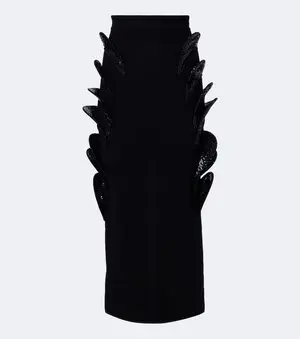 Maticevski Arching Sequined Embellished Pencil Skirt - Black