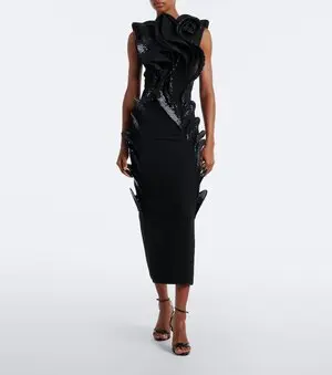 Maticevski Arching Sequined Embellished Pencil Skirt