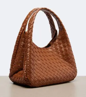 Bottega Veneta Campana Intrecciato Medium Leather Shoulder Bag