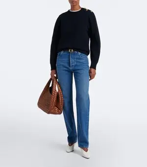 Bottega Veneta Campana Intrecciato Medium Leather Shoulder Bag
