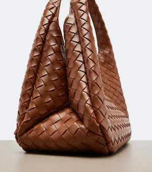 Bottega Veneta Campana Intrecciato Medium Leather Shoulder Bag