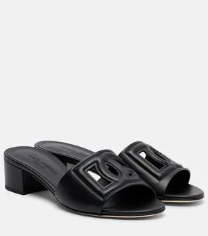 Dolce & Gabbana Dg Leather Mules - Black