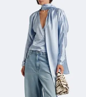 GANNI Scarf-detail Blouse