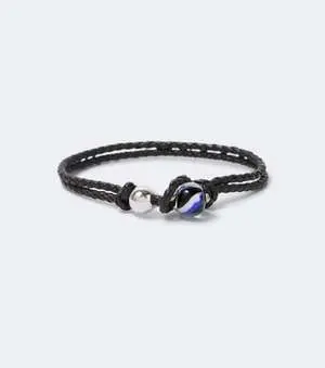 Bottega Veneta Knot Sterling Silver And Braided Leather Bracelet - Brown
