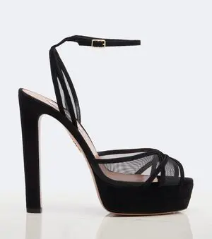 AQUAZZURA Shear Suede Platform Sandals