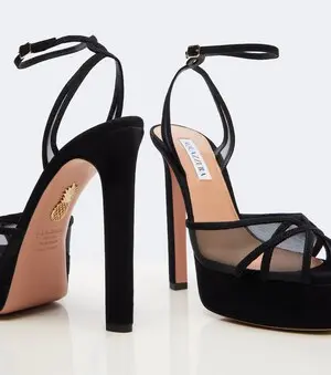 AQUAZZURA Shear Suede Platform Sandals