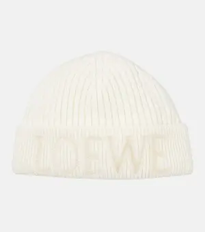 Loewe Logo Wool Beanie - White