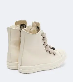 Rick Owens Jumbolace Leather High Top Sneakers