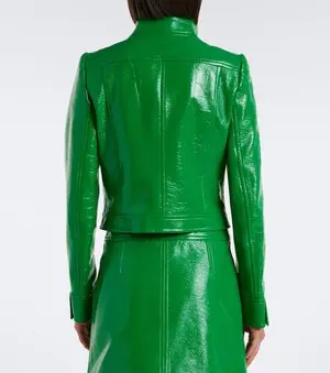 COURREGES Logo Vinyl Cropped Jacket
