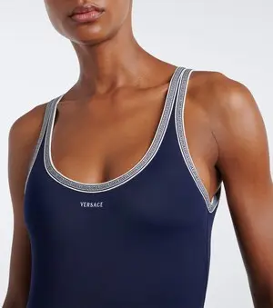 Versace Greca Logo Embroidered One-piece Swimsuit