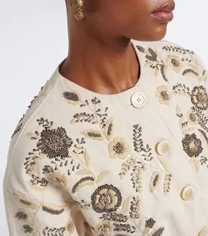 Veronica Beard Embroidered Cotton Jacket - White