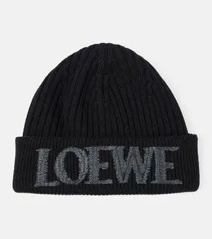 Loewe Logo Wool Beanie - Black