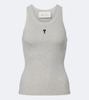 AMI Paris De Cœur Cotton Jersey Tank Top