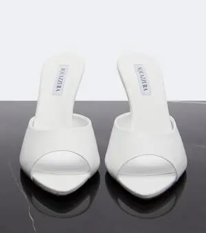 AQUAZZURA Bisous Leather Mules - White