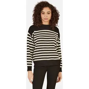 YUMI Button Detail Stripe Knitted Jumper