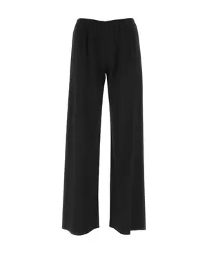 THE ROW Elasticated Waistband Wide-leg Trousers - Black